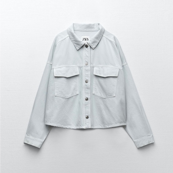 Zara | Jackets & Coats | Zara Oversized Denim Jean Jacket Over Coat ...